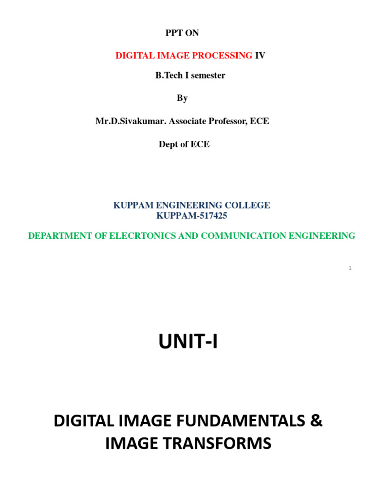 ECE Digital Image Processing | PDF | Eye | Retina