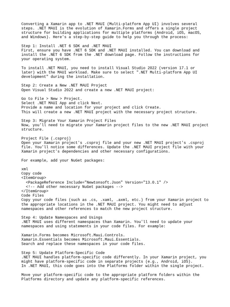 Converting A Xamarin App To .NET MAUI | PDF | Xamarin | Computer Programming