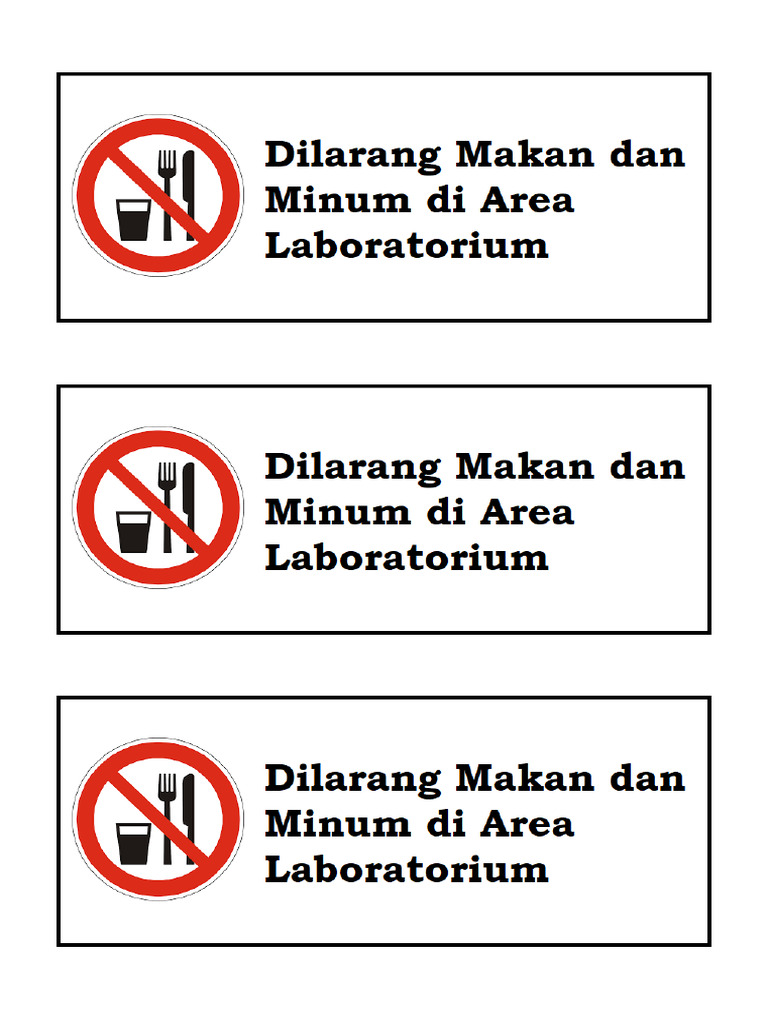 Label Dilarang Makan Di Lab | PDF