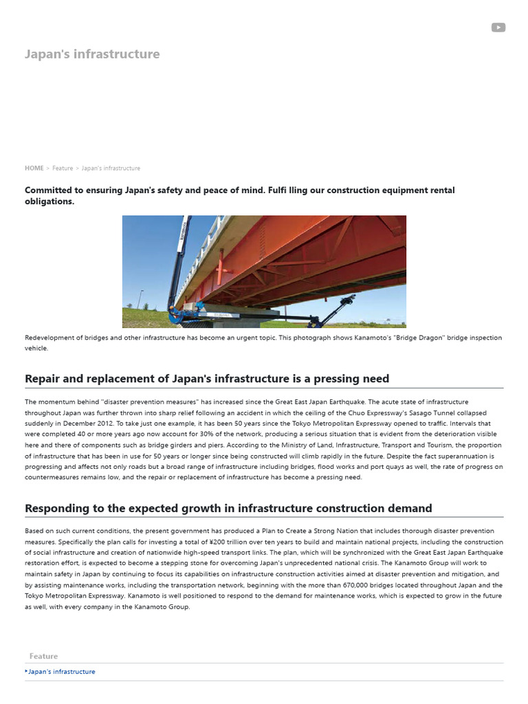 Japan's Infrastructure - Kanamoto ENGLISH | PDF | Infrastructure | Japan