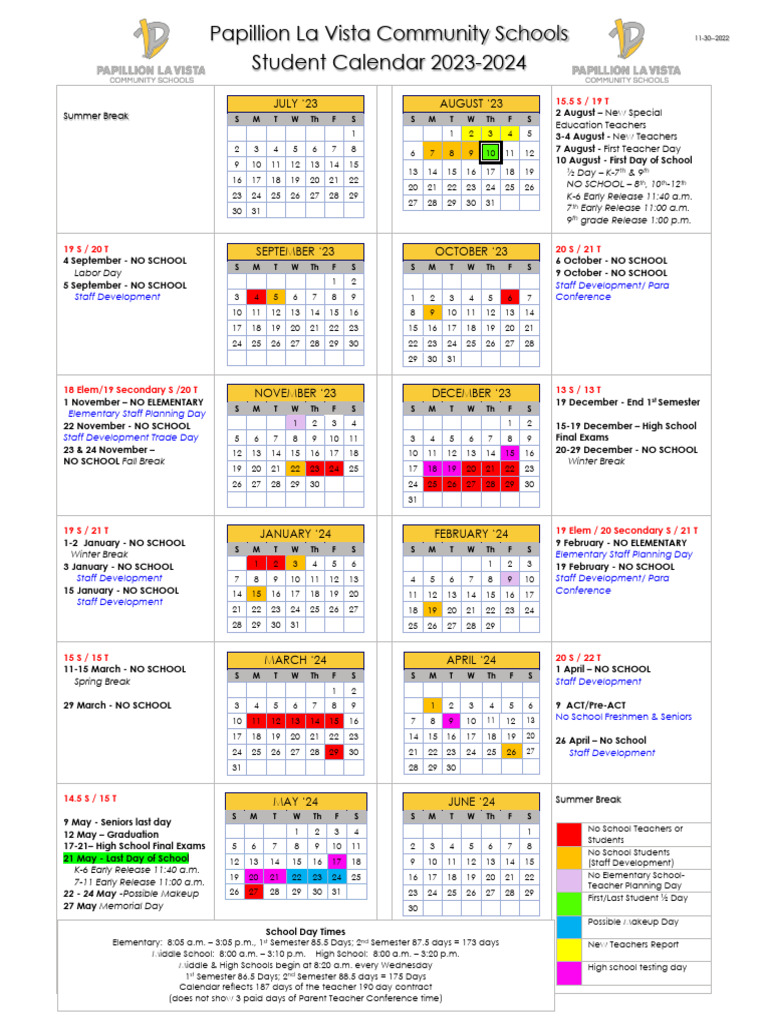 2023-24 Student Staff Calendar | PDF | Academic Term | Public Services