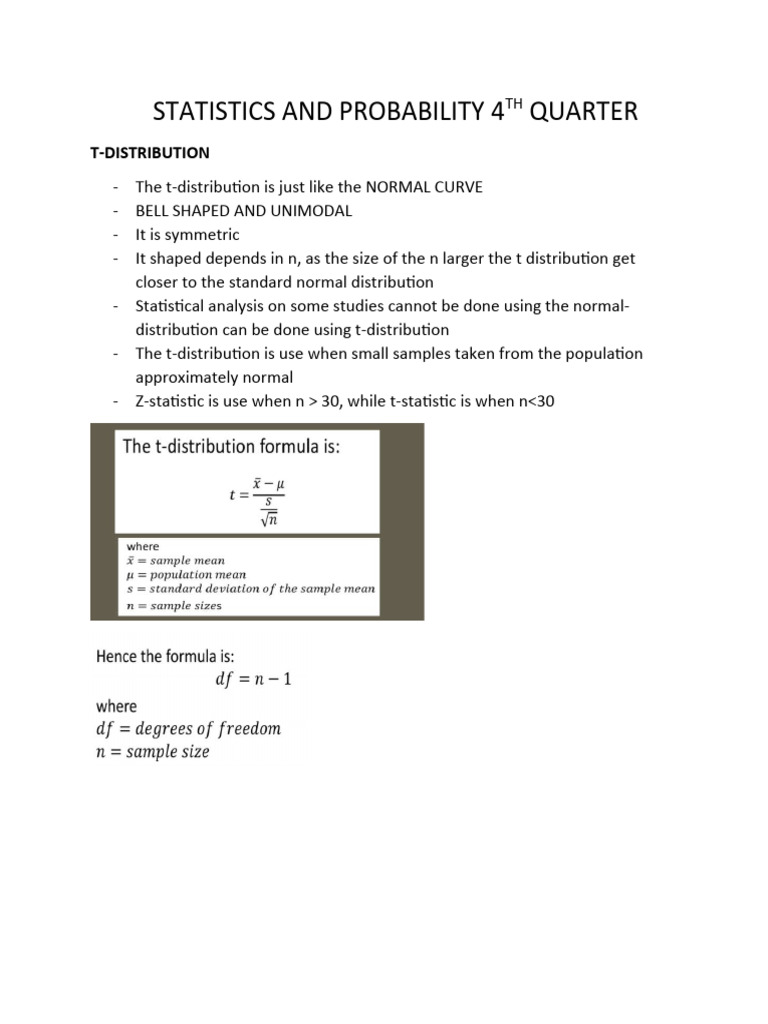 Statistics And Probability 4th Quarter Pdf Probability Scientific