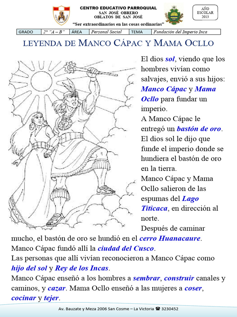 Fundación del Imperio Inca: Manco Cápac | PDF | Imperio Inca