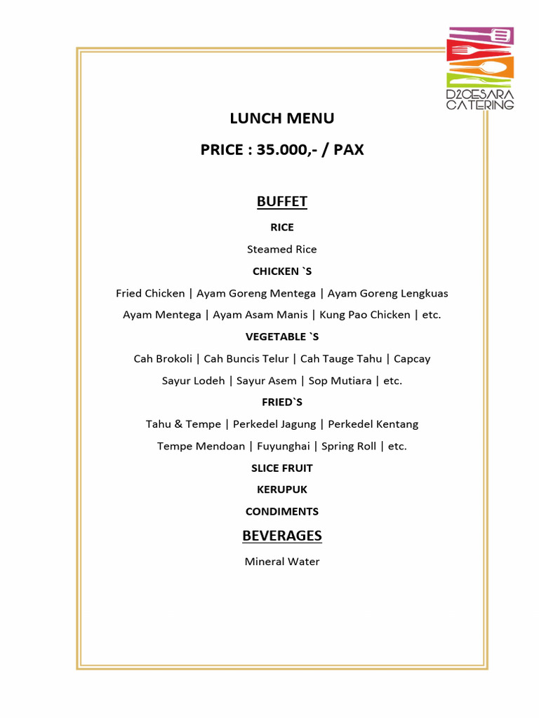 Lunch Menu | PDF