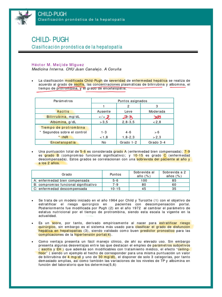 Child Pugh | PDF | Órgano (anatomía) | Abdomen