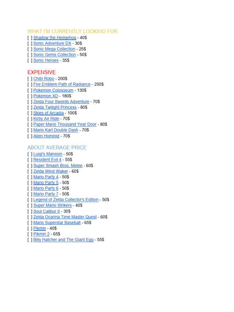 GameCube Collection | PDF