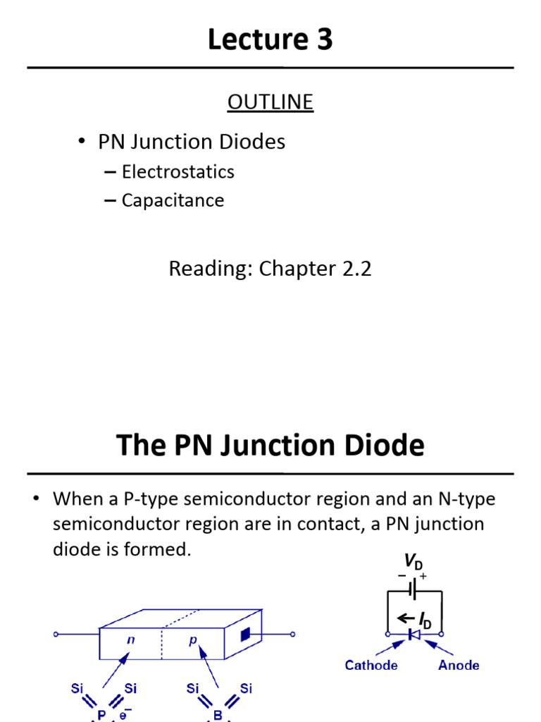 PN Junction Diodes: Electrostatics & Capacitance | PDF | P–N Junction ...