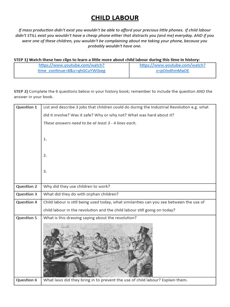 Child Labour Questions and CFA 2 | PDF | Child Labour