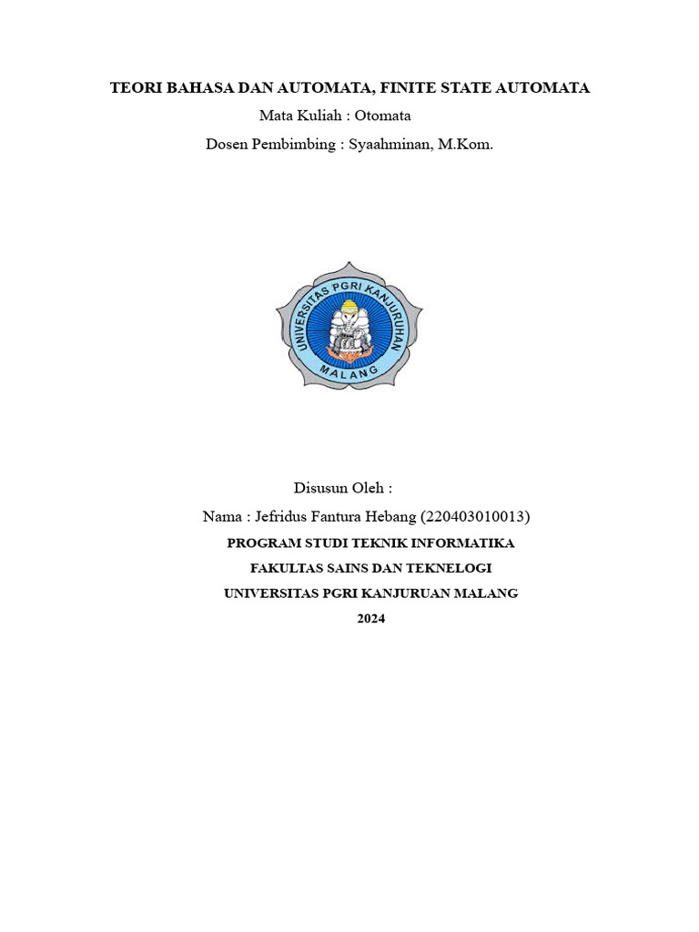 Teori Bahasa Dan Automata | PDF