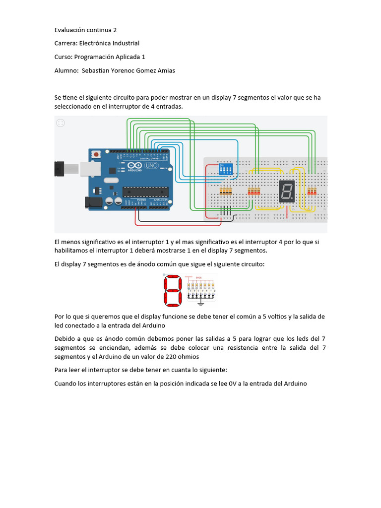 Evaluación Continua 2 Programación Aplicada23 | PDF | Arduino | Cambiar