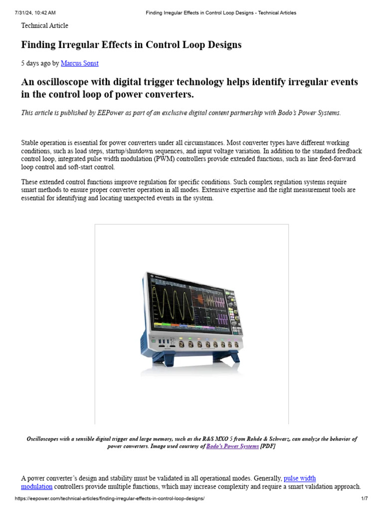 Finding Irregular Effects in Control Loop Designs | PDF | Electricity | Electrical Engineering