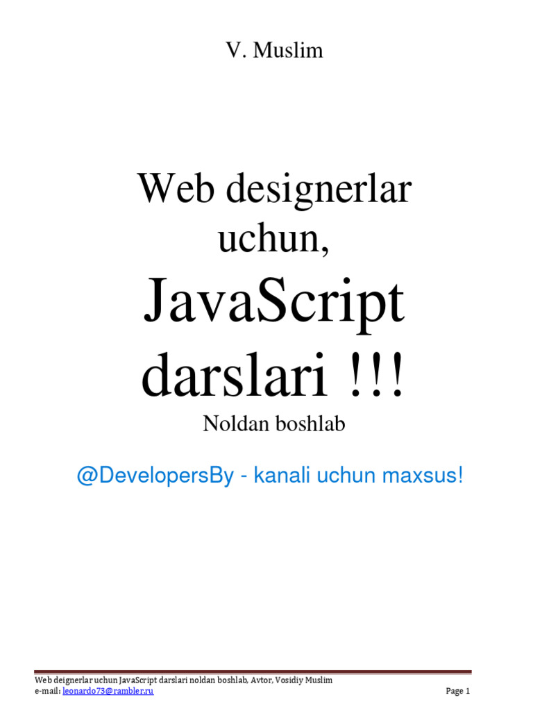 Javascript Lesson | PDF