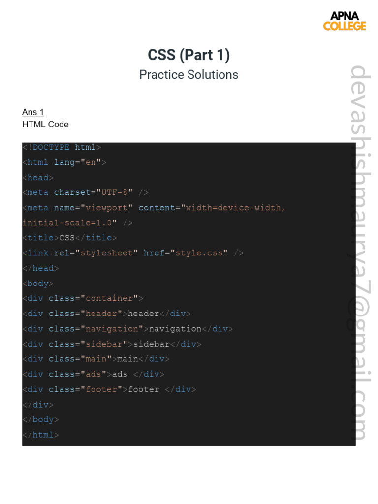 CSS Part 6 (Ans) | PDF