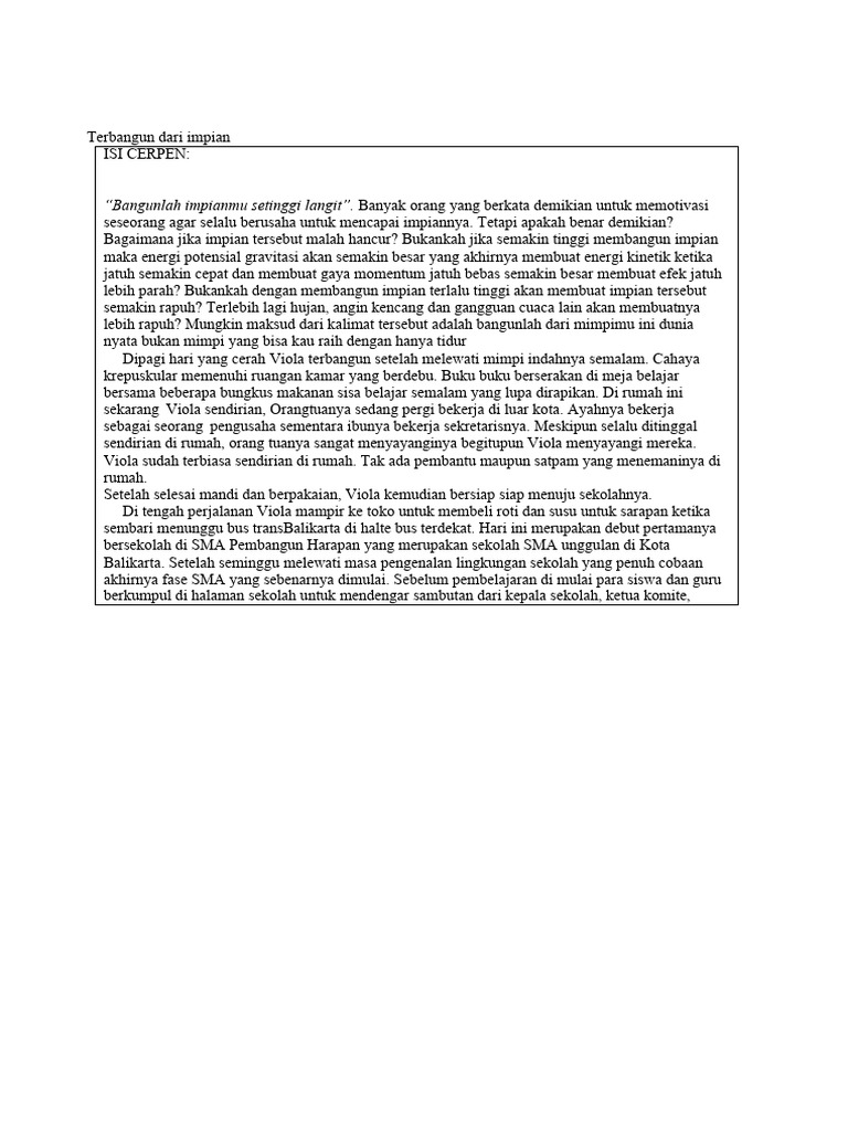 Impian dan Kehilangan Viola di SMA | PDF
