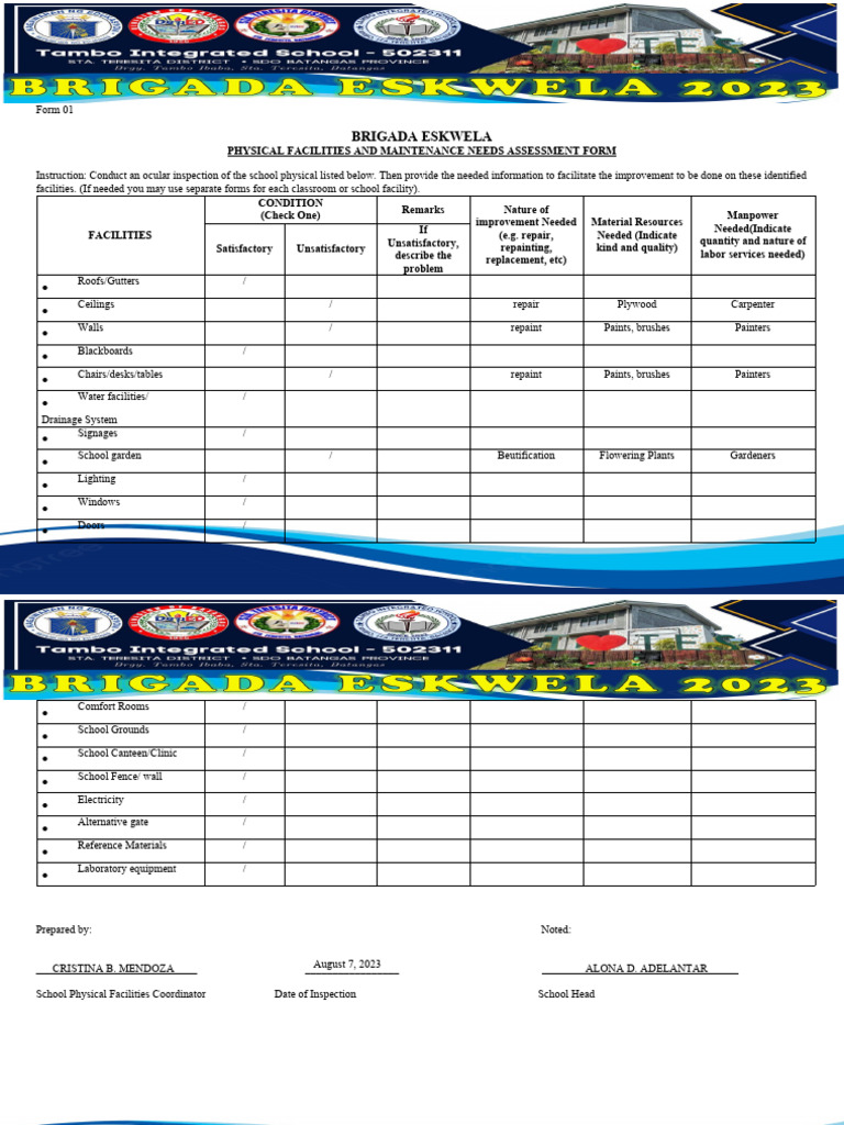 School Facility Needs Assessment | PDF
