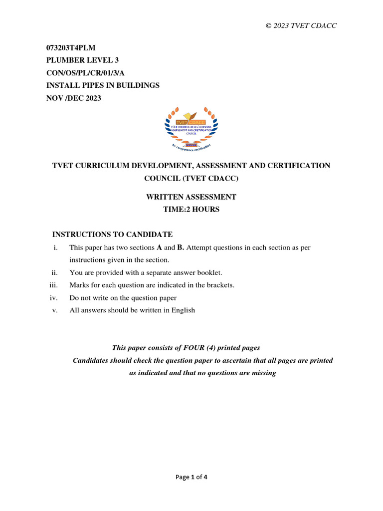 3-Plumbing-1699517936.Candidate Written Install Pipe in Building | PDF ...