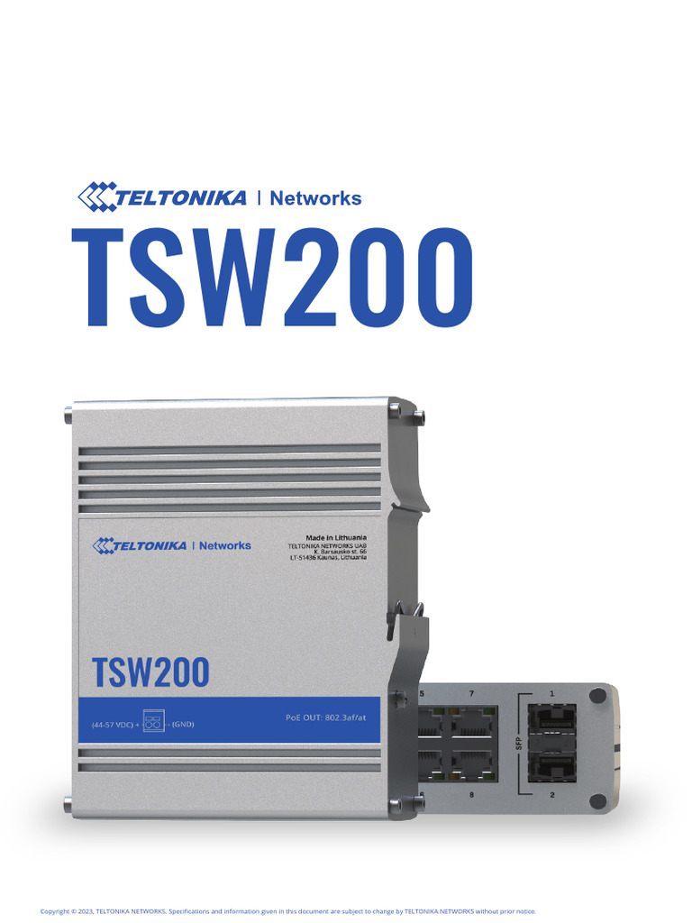 tsw200 Datasheet 2023 v14 | PDF | Telecommunications Standards | Computer Engineering