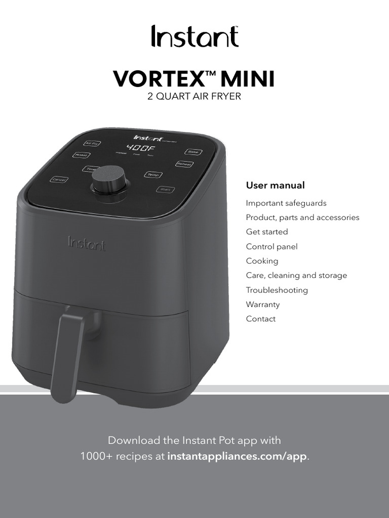 2023-07-11 Vortex-2-Quart-US-Full-Manual-2020-06-22-lr | PDF | Cooking ...