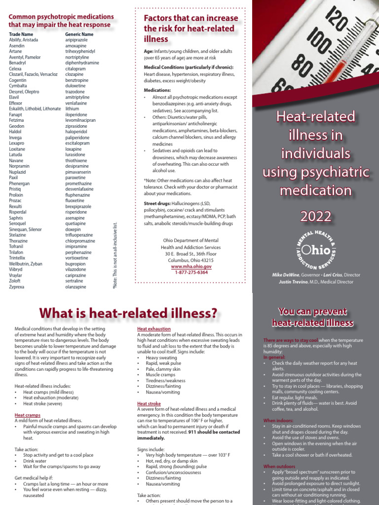 2022 Heat-Related Illness Brochure | PDF | Hyperthermia | Drugs