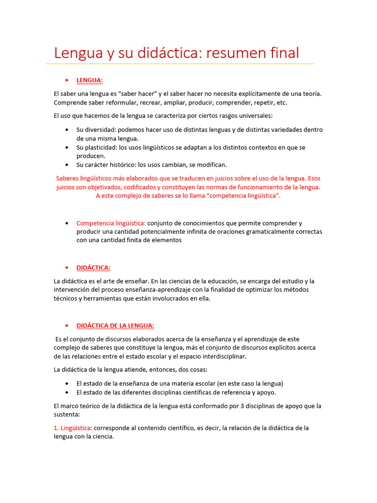 Lengua Final-1 | PDF | Enseñando | Aprendizaje