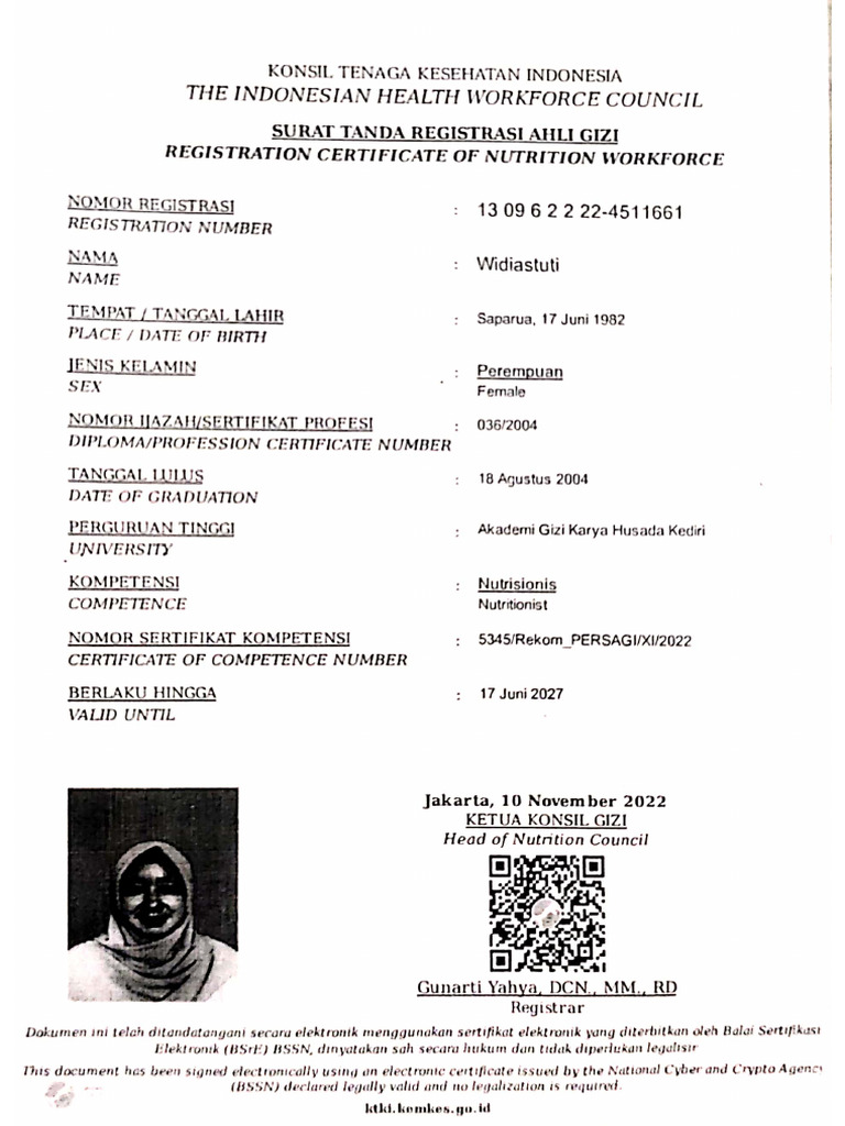 STR Ahli Gizi | PDF