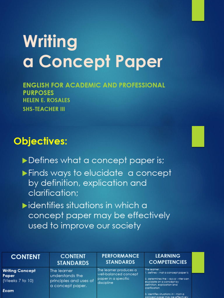 Writing a Concept Paper Explained | PDF | Definition | Methodology