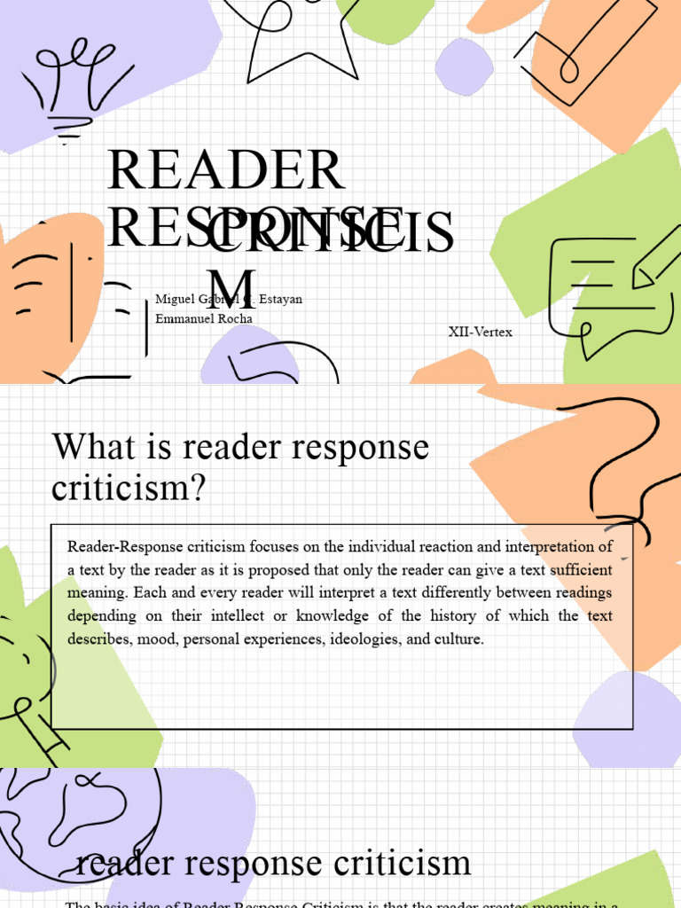 Reader Response Criticism Presentation in Colorful Pastel Doodle Style ...
