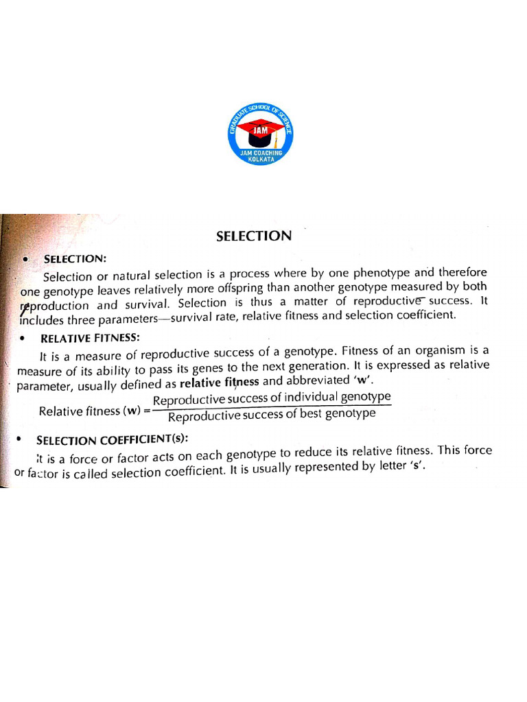 Evolutionary Genetics Math | PDF