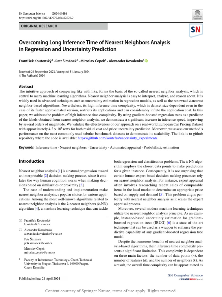 Overcoming Long Inference Time Of Nearest Neighbor Pdf Machine 
