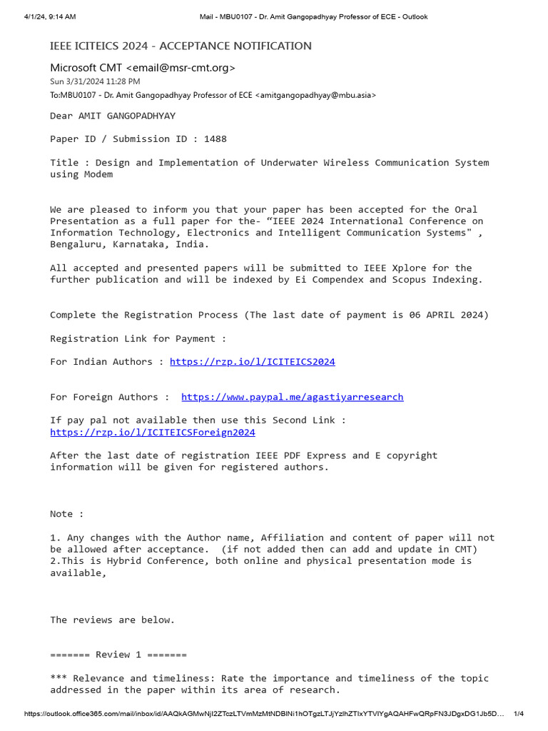 Acceptance Letter IEEE Conf | PDF | Information Technology | Computing