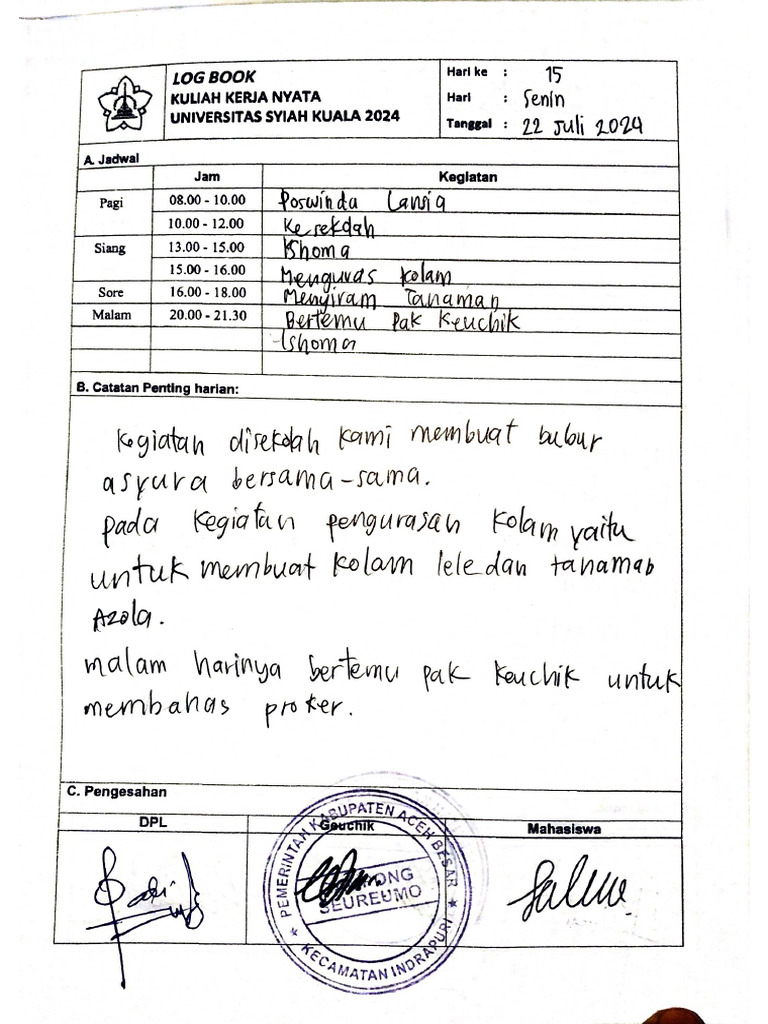 Logbook Salwa Sanman Minggu 3 | PDF