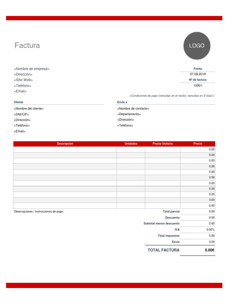 Modelo Factura | PDF | Factura | Documentos empresariales
