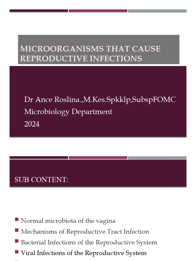 Microorganisms That Caused Reproductive Infection | PDF | Immune System ...