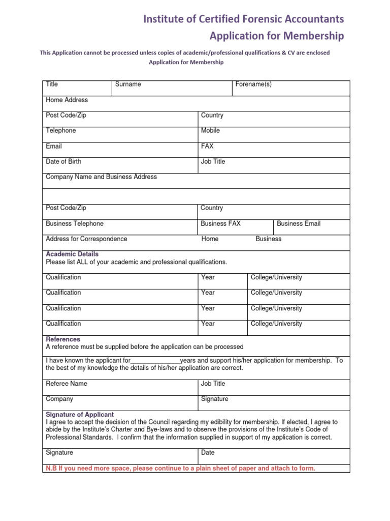 Icfa Membership Application | PDF | Accountant | Professional Certification