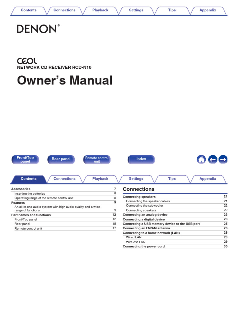 Ceol n10 Owners Manual en | PDF | Ios | Computer Network