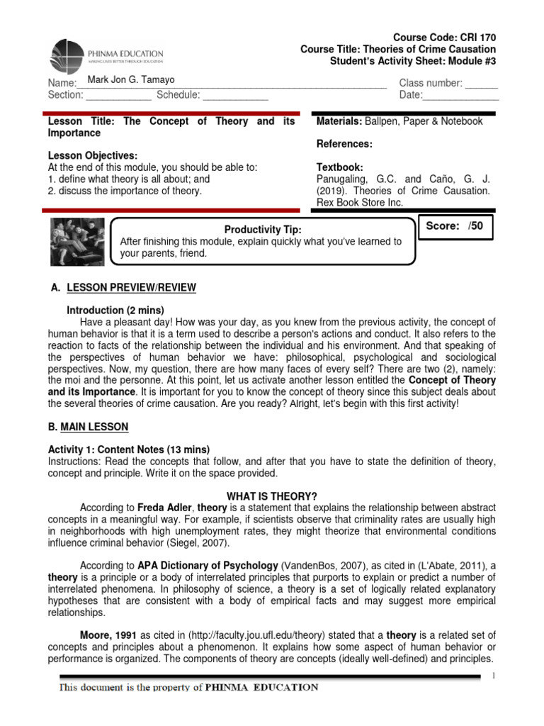 Sas #3 Cri 170 | PDF | Theory | Concept