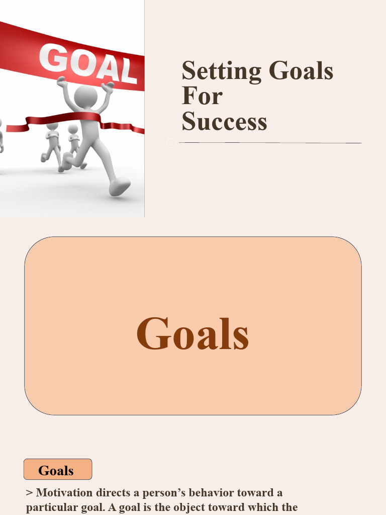 Setting Goals | PDF | Goal | Motivational