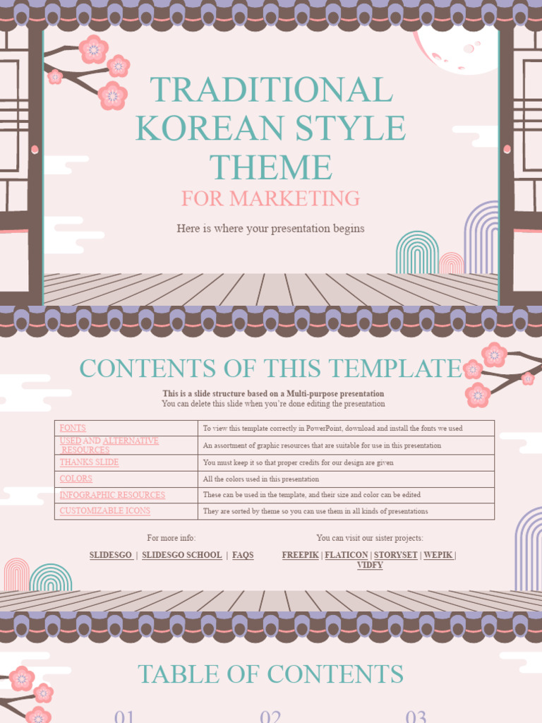 Traditional Korean Style Theme For Marketing by Slidesgo | PDF ...