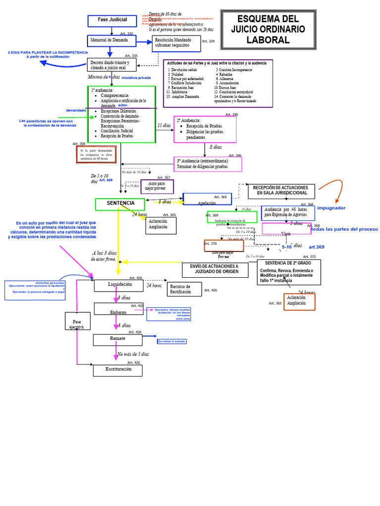Esquema Juicio Ordinario Laboral 2024 | PDF | Sentencia (ley) | Procedimiento legal