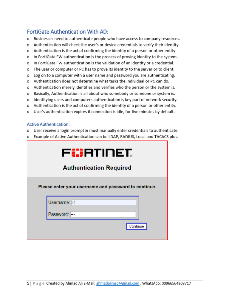 80 FortiGateAD | PDF | Login | Authentication
