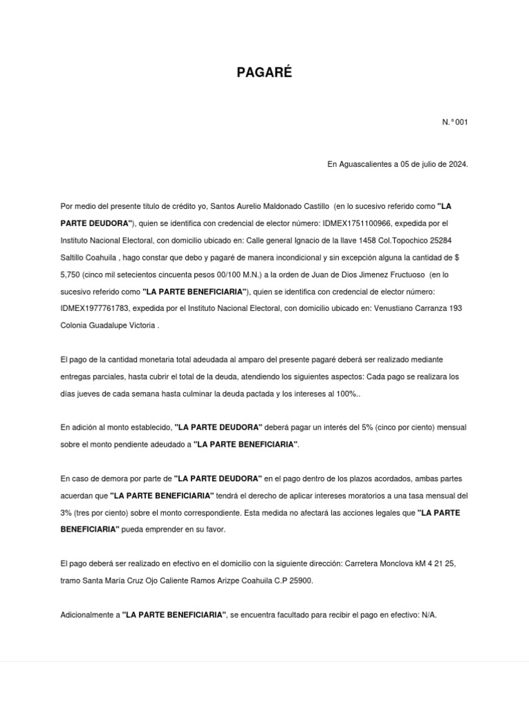 Formato Pagar | PDF