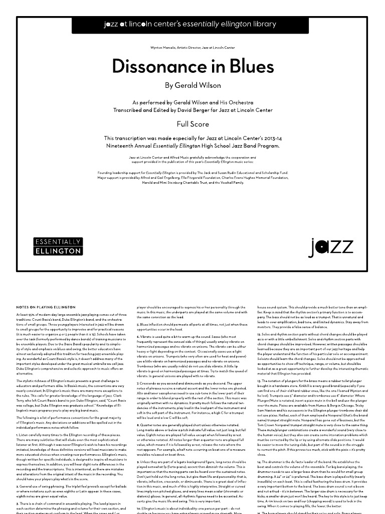 Dissonance in Blues Score | PDF