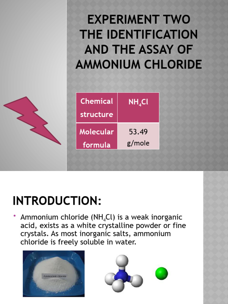 Lab 2 Ammonium Chloride | PDF | Titration | Chemistry