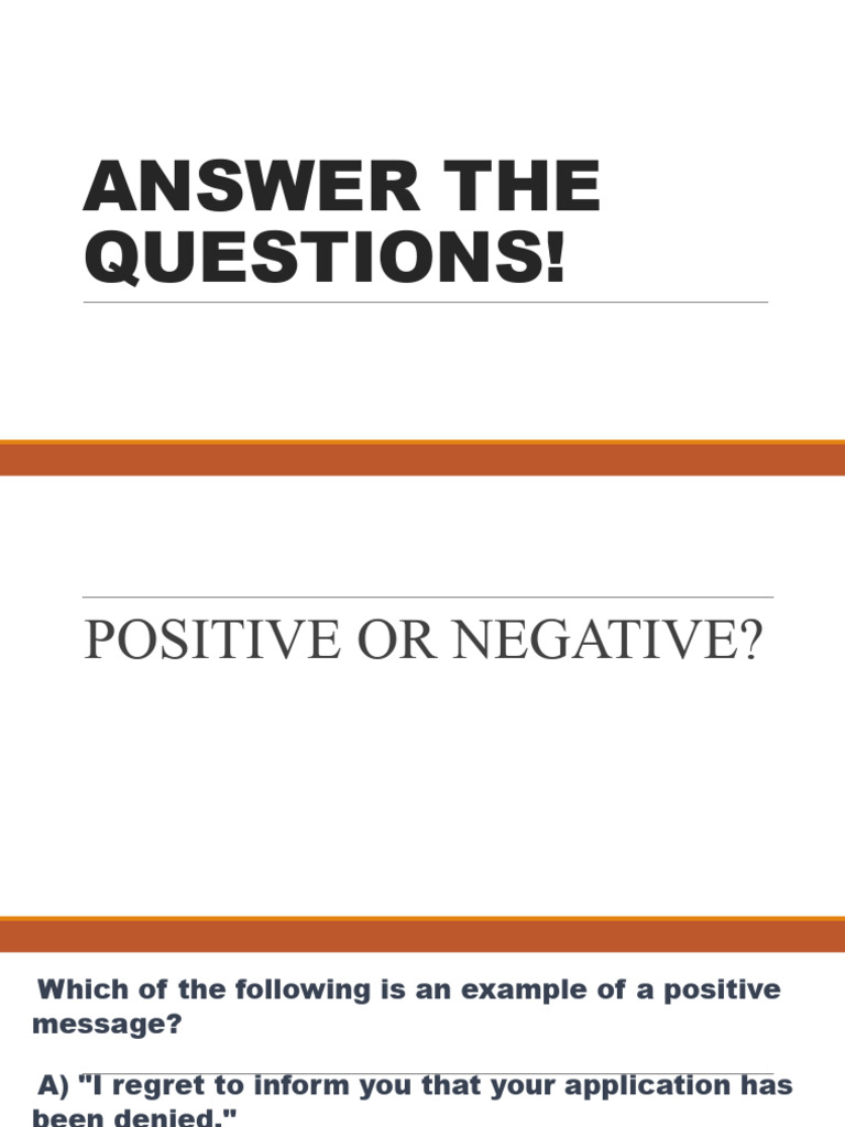 Positive or Negative Message | PDF | Career & Growth | Social Science