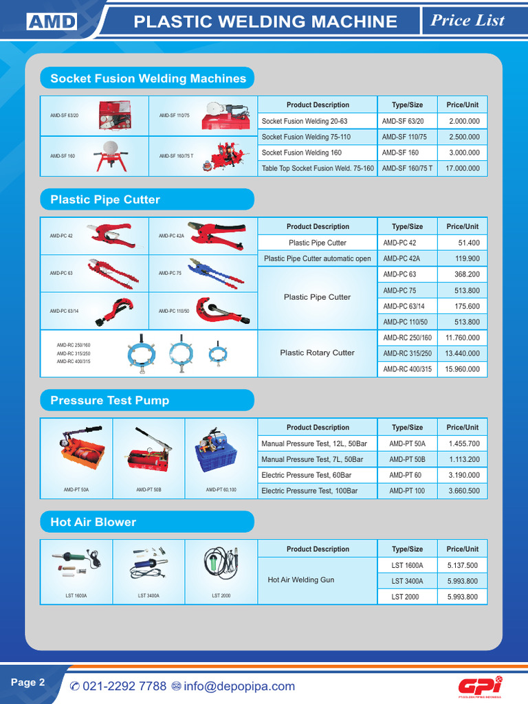 Price List Welding Machine | PDF | Pipe (Fluid Conveyance) | Welding