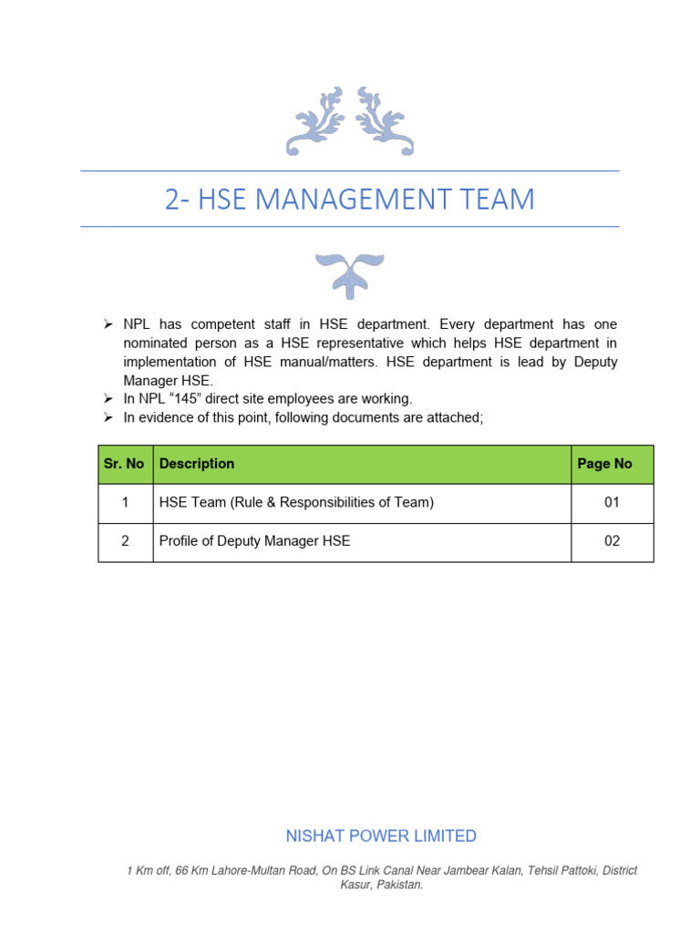 HSE Team | PDF | Occupational Safety And Health | Safety