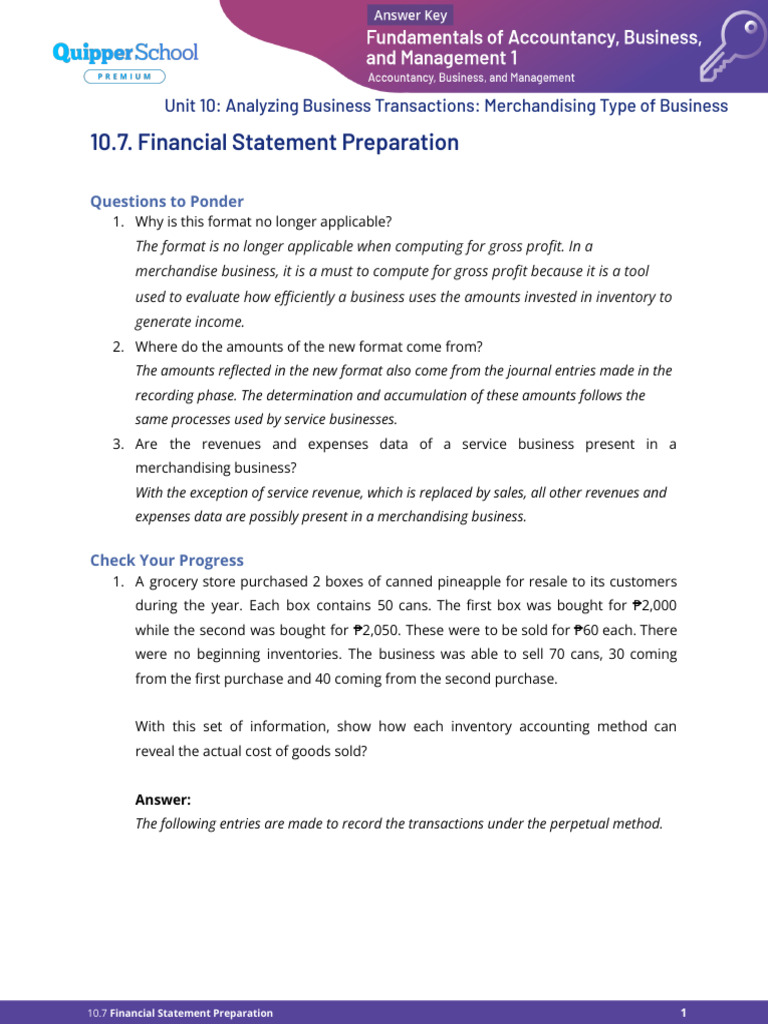 Fabm 1 Ak 11 Q4 1007 | PDF | Cost Of Goods Sold | Debits And Credits