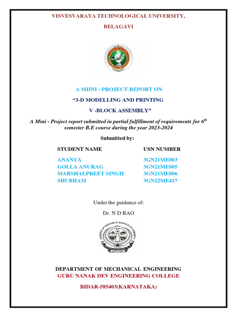 Report on mini project | PDF | 3 D Printing | Auto Cad