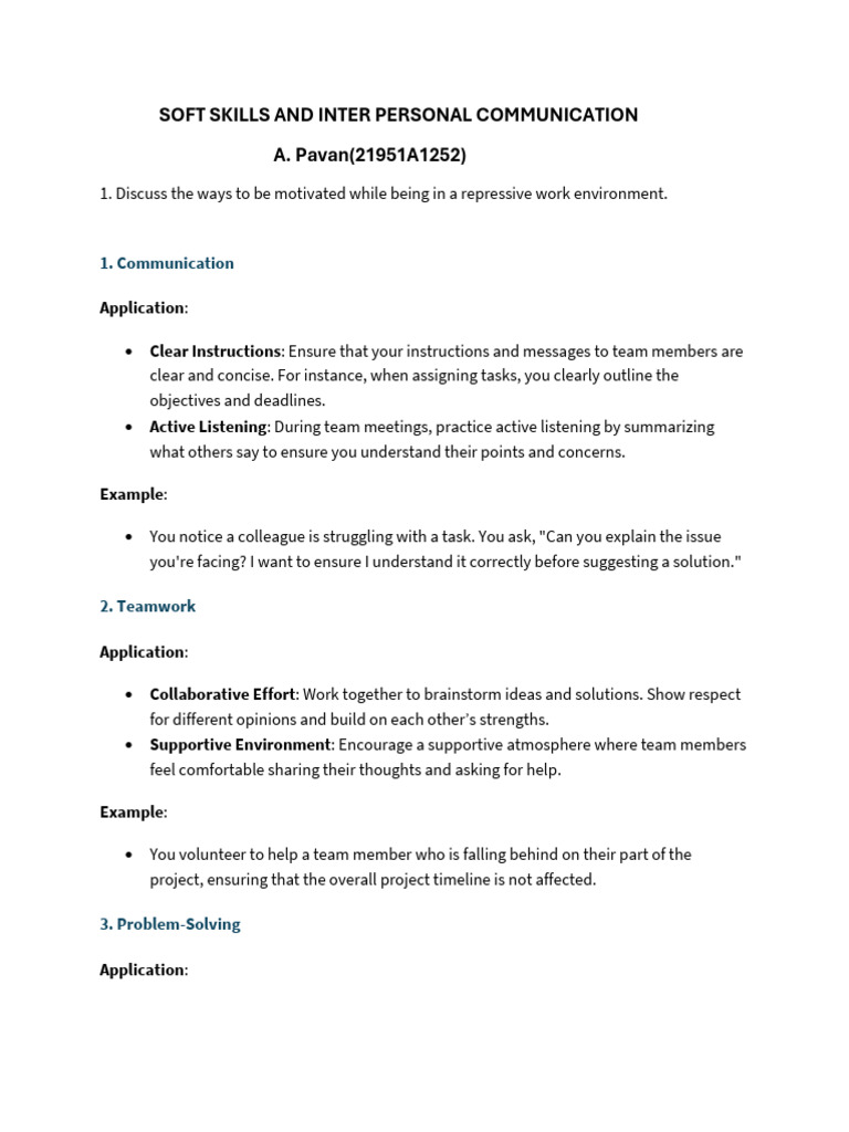 Soft - Skills - and - Inter - Personal - Communication (1) Aat | PDF ...