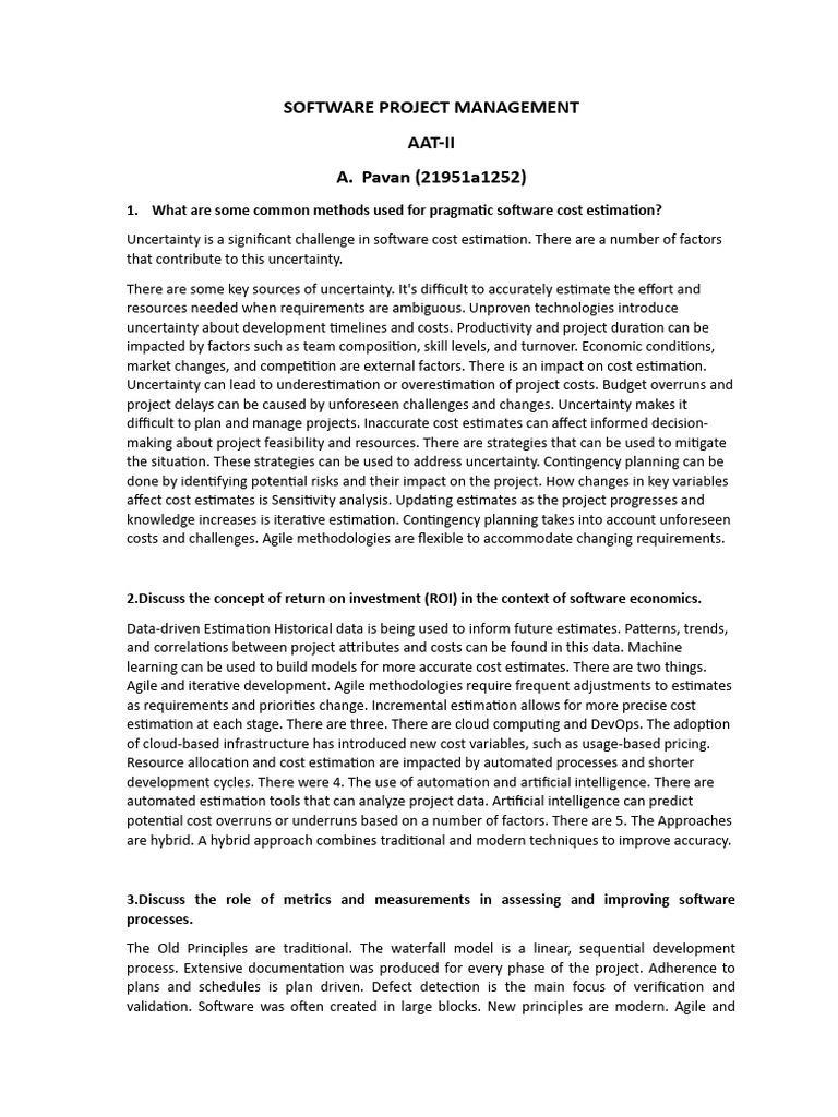 Software Project Management Aat | PDF | Agile Software Development ...